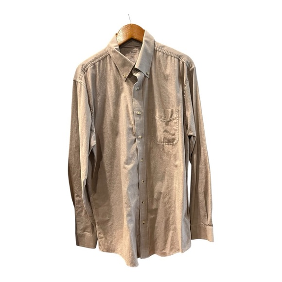 L.L. Bean | Shirts | Ll Bean Mens Trim Fit Medium Tall Taupe Beige ...